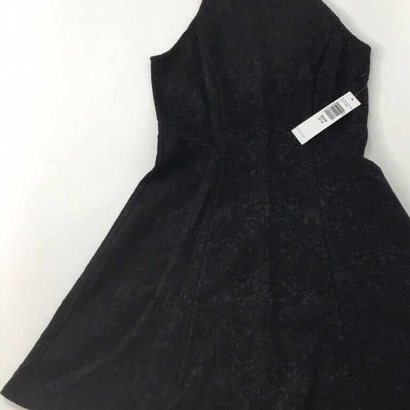 Jump | Dresses | Jump Womens Fit Flare Dress Black Jacquard Halter Neck ...